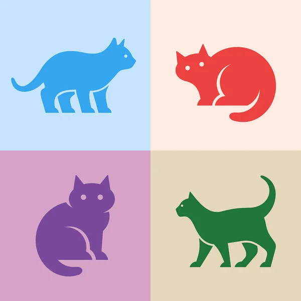 Set Cats Line Icons Icon Design Template Elements Stock Vector Image by ...
