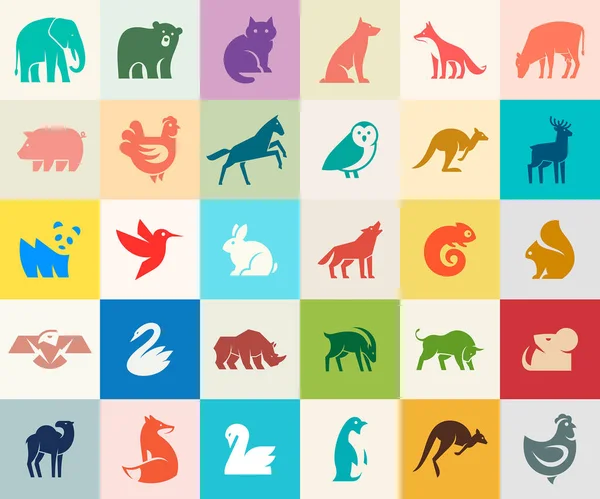 Animals Logos Collection Animal Logo Set Stock Vector Image by ...