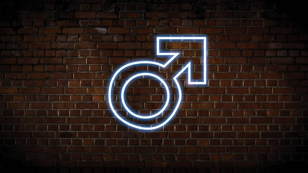 Male symbol neon sign - Stock Image - Everypixel