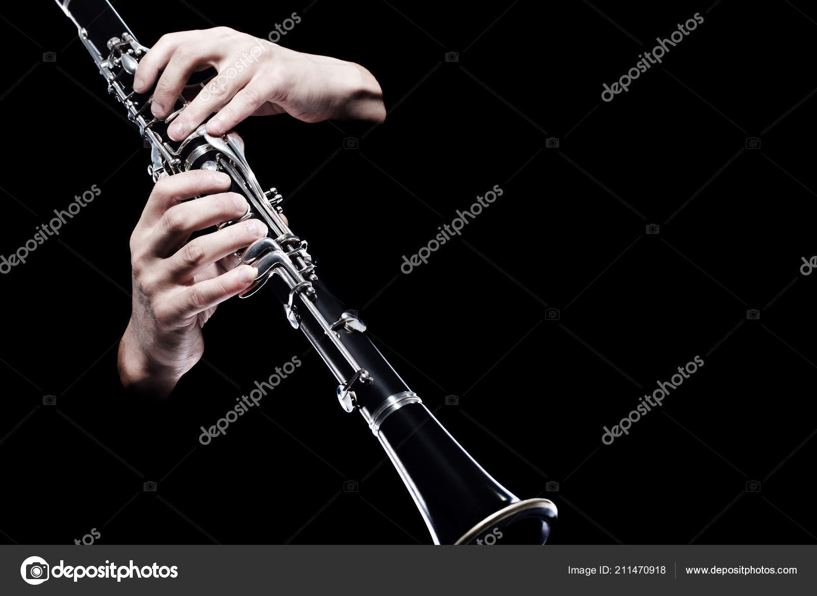 Clarinet Player Hands Isolated Woodwind Classical Music Orchestra ...