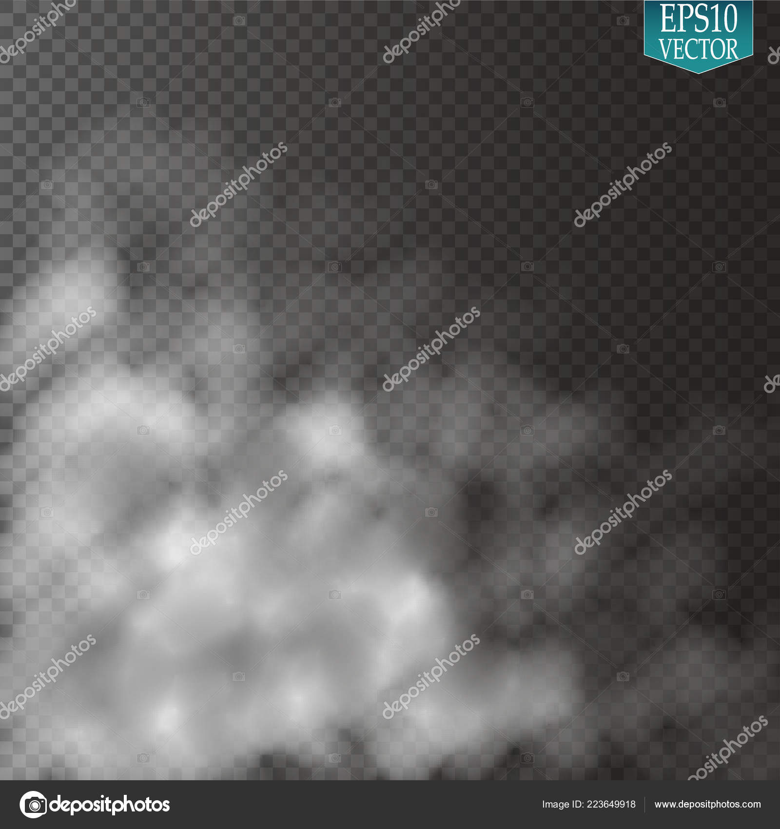 Fog or smoke isolated transparent special effect. White vector ...