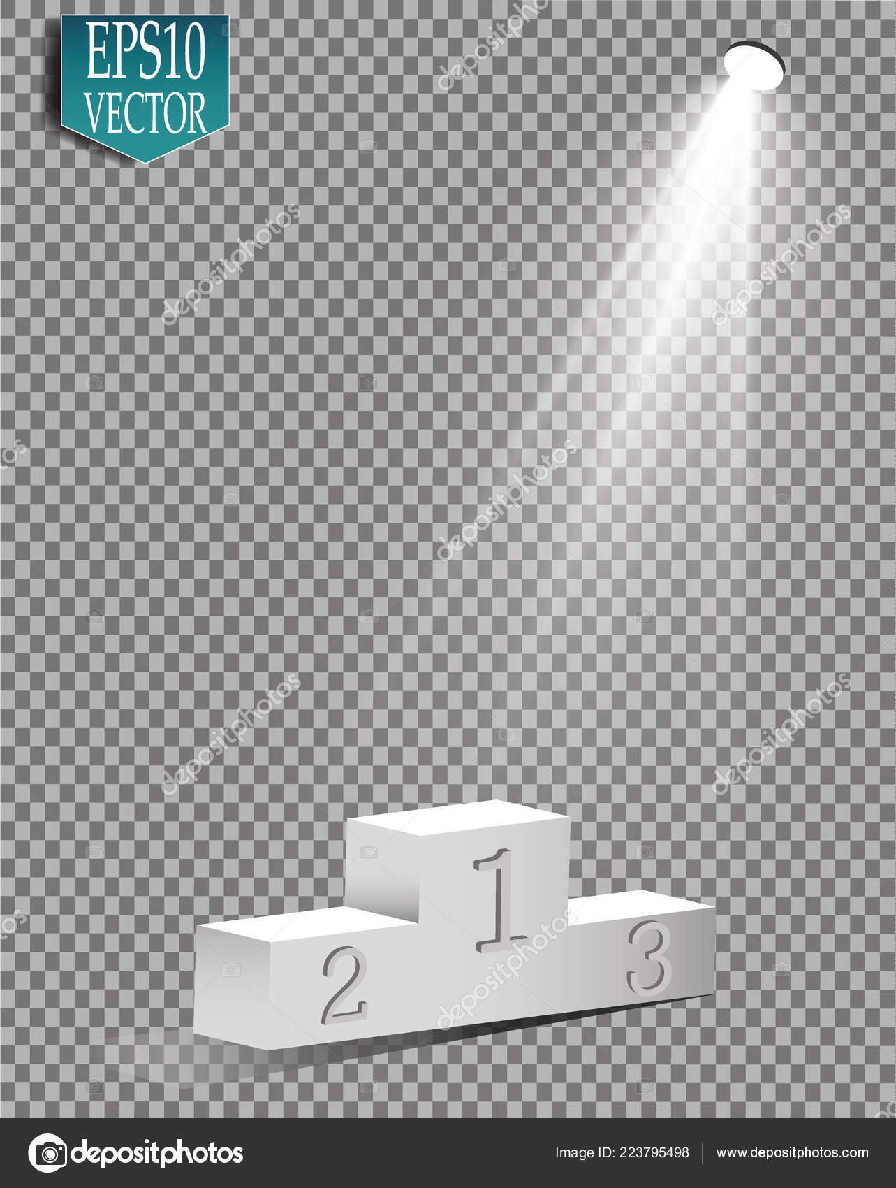 Empty winners podium with first, second and third place for award ...