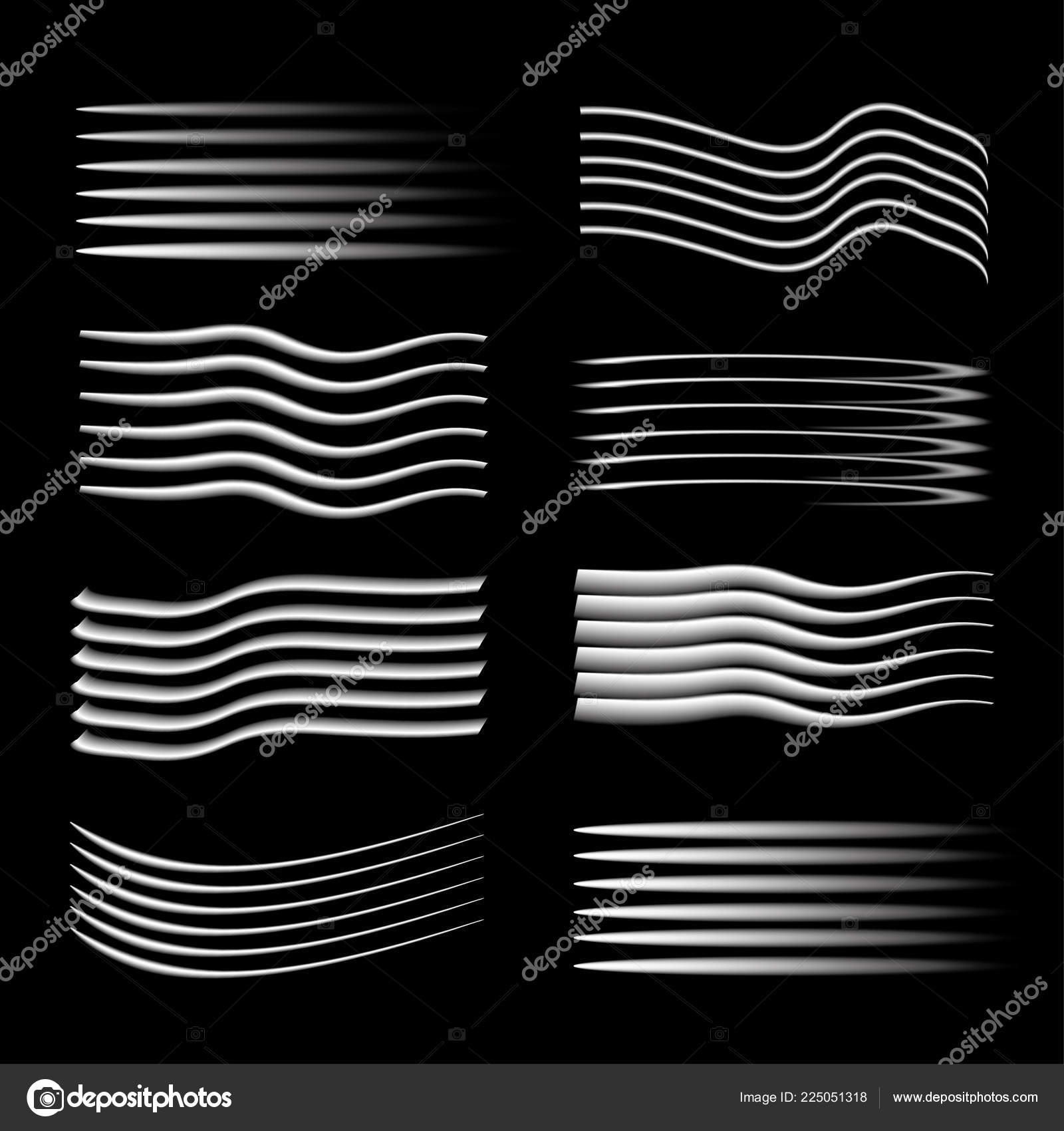 Speed glow lines isolated. Set of motion signs. Vector illustration ...
