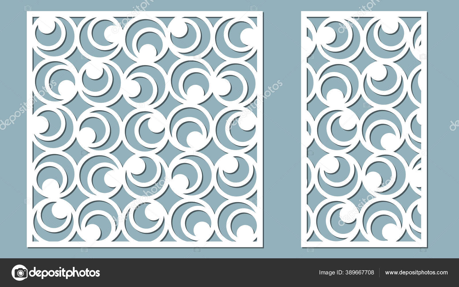 Vector Illustration Decorative Panel Lines Circles Balls Laser Cutting ...