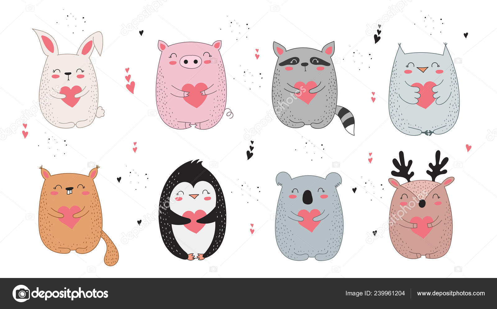 Valentine Animal Drawings