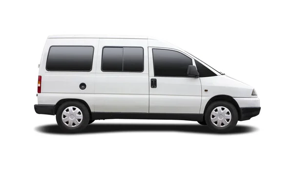 White Mini Bus Side View Isolated White Background — Stock Photo ...