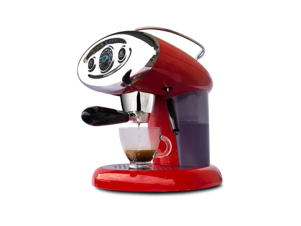 Red coffee machine Stock Photo by ©gdolgikh 79297472