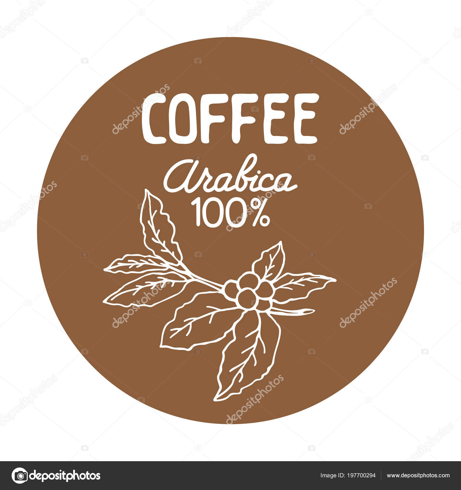 Marco Circular Con Rama Café Aislado Sobre Fondo Blanco Elemento Vector ...