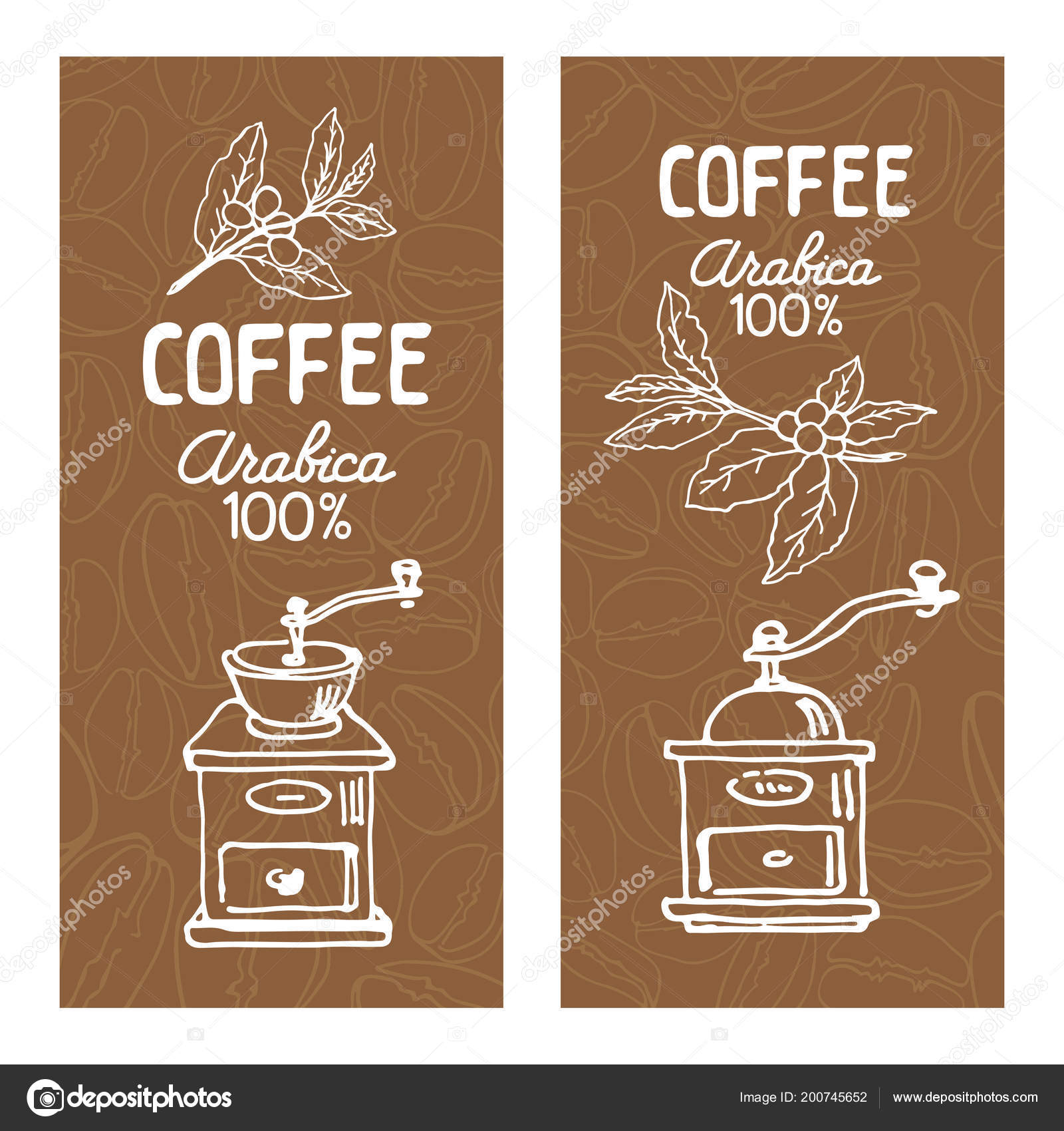 Coffee Labels Set Isolated White Background Design Elements Coffee ...
