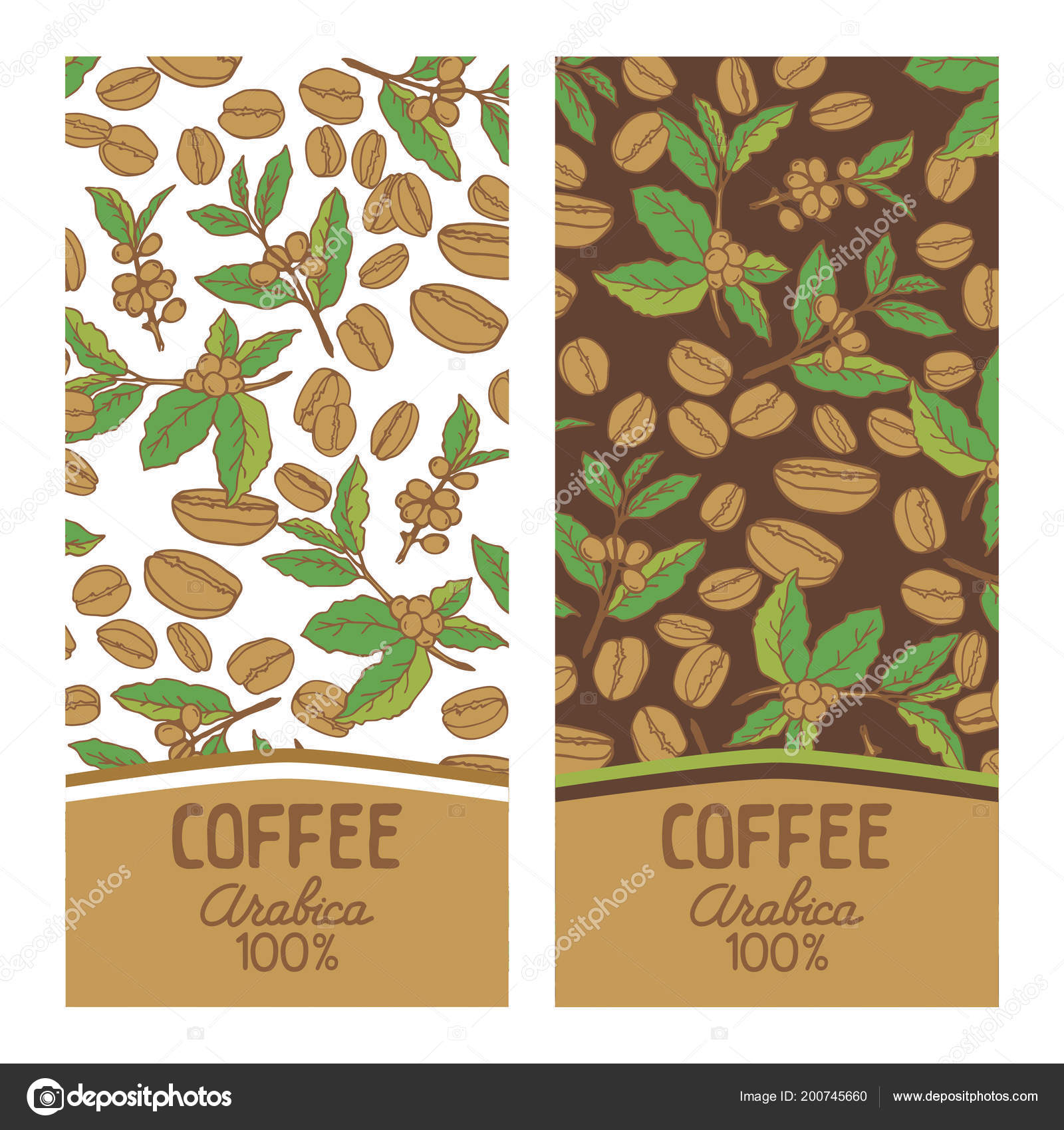Coffee Labels Set Isolated White Background Design Elements Coffee ...