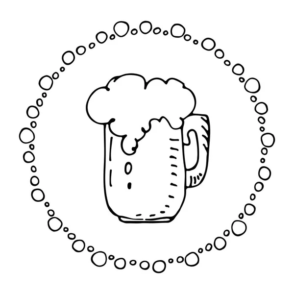 Hand Drawn Beer Mug Beer Color Frame Isolated White Background Stock ...