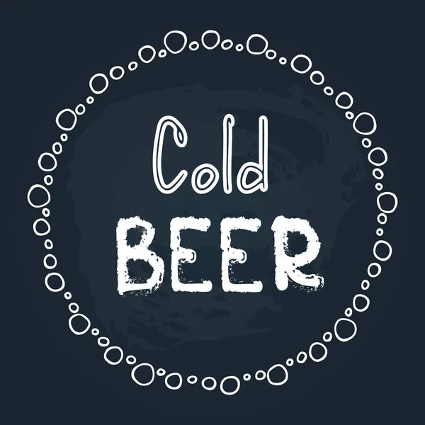 Hand Drawn Cold Beer Lettering Isolated Chalkboard Background Design ...