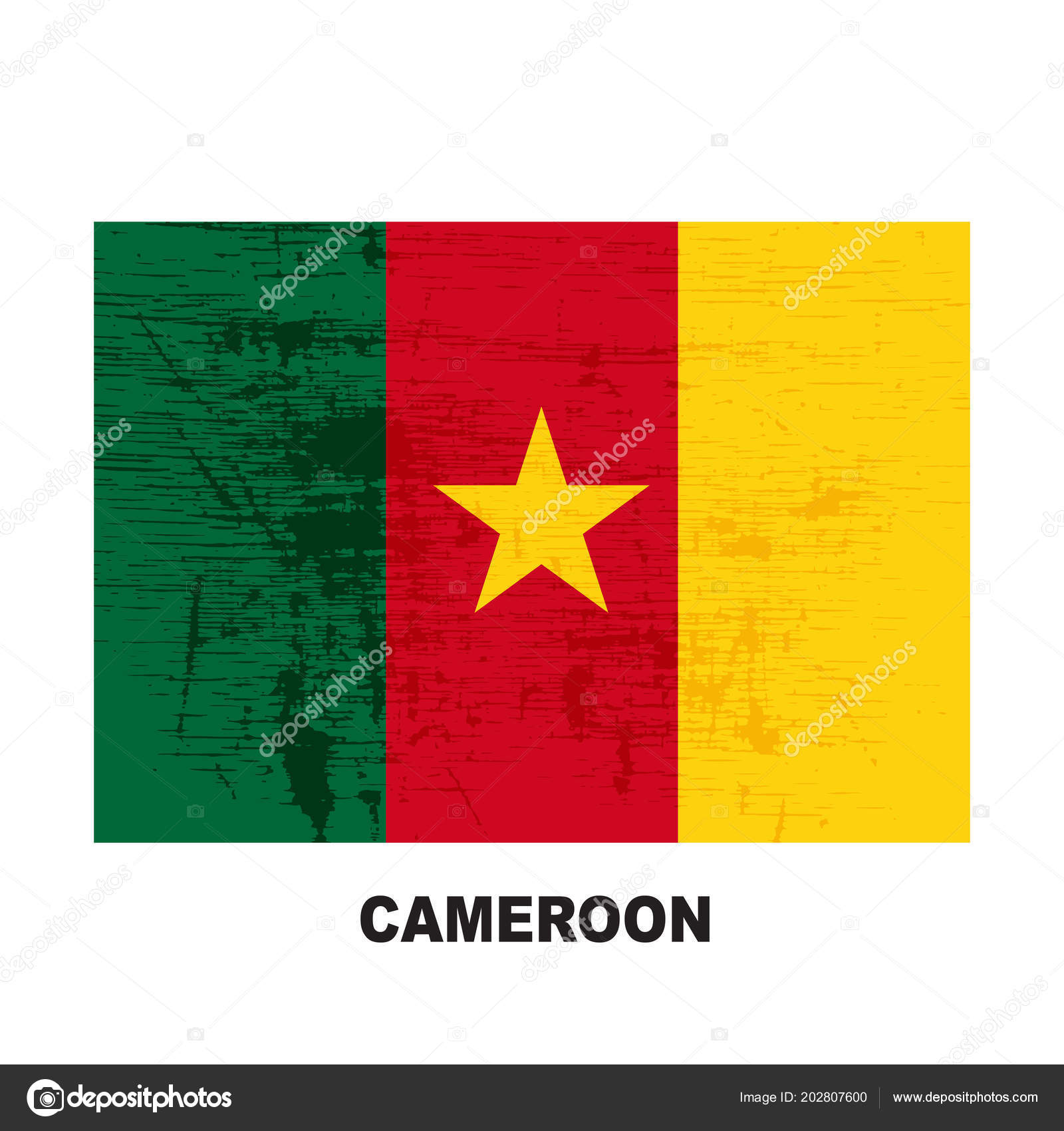 Cameroon Flag Isolated White Background Republic Cameroon National ...