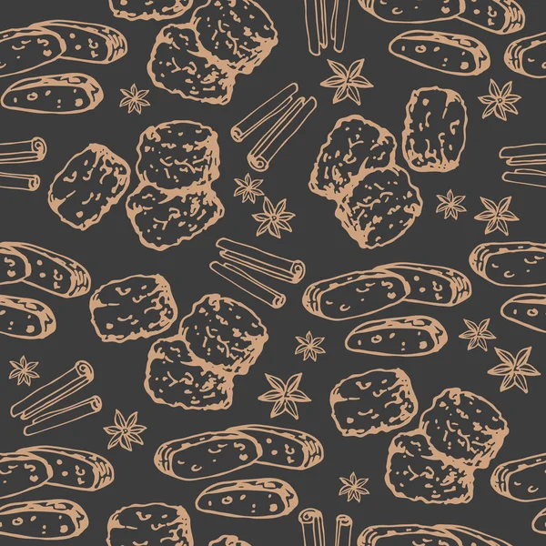 Scones Biscotti Cookies White Background Seamless Pattern Textile ...