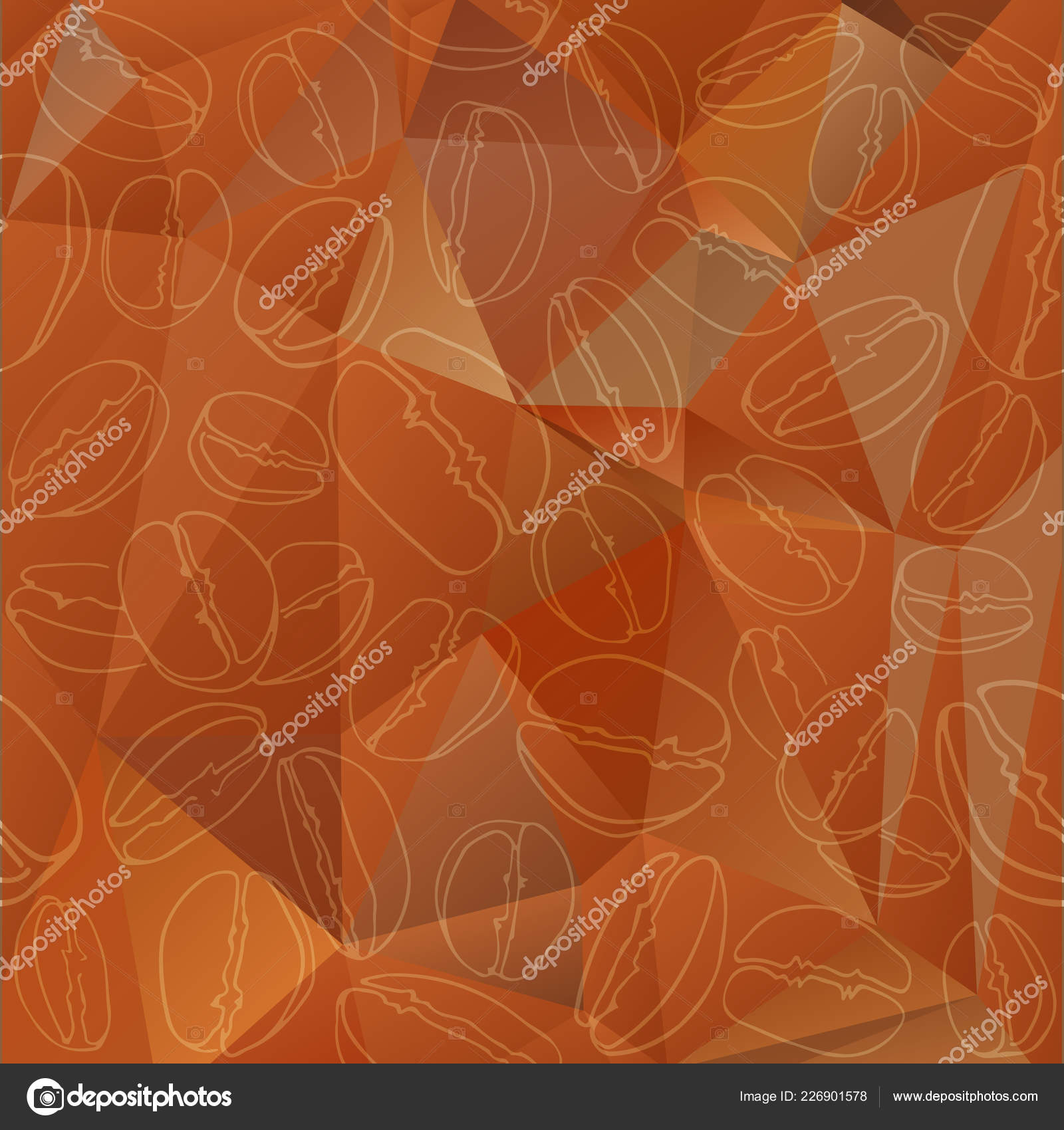 Abstract Polygonal Background Coffee Beans Coffee Color Background ...