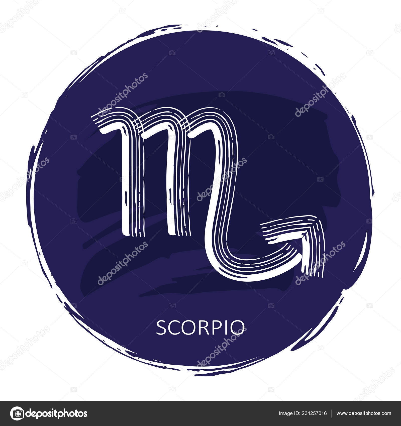 Signo Del Zodíaco Escorpio Con Marco Azul Aislado Sobre Fondo Vector de ...