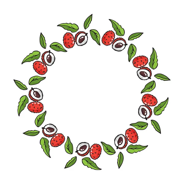 Circle Border Autumn Leaves Isolated White Background Vector ...