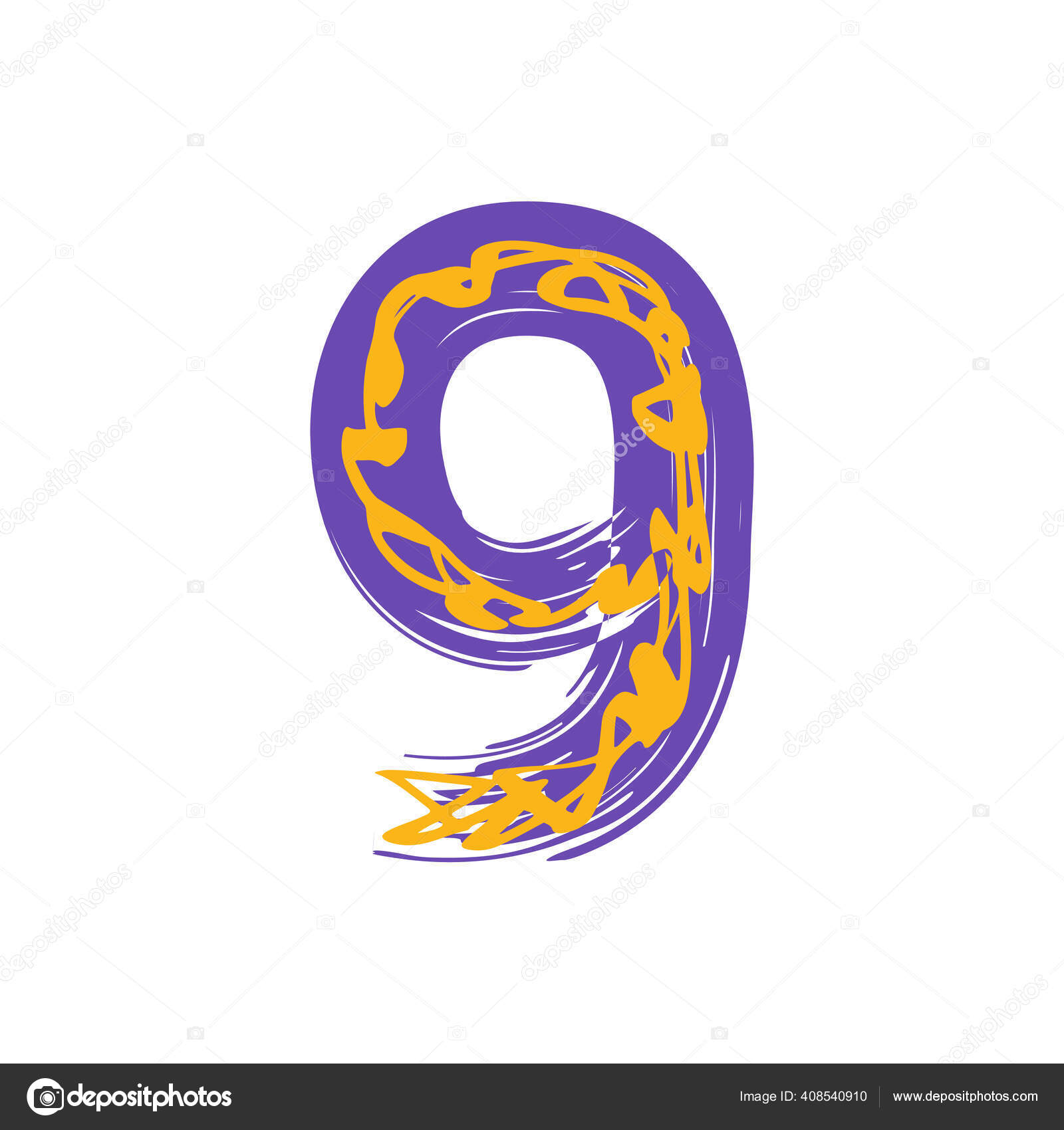 Grunge Number Isolated White Background Vector Illustration Design ...