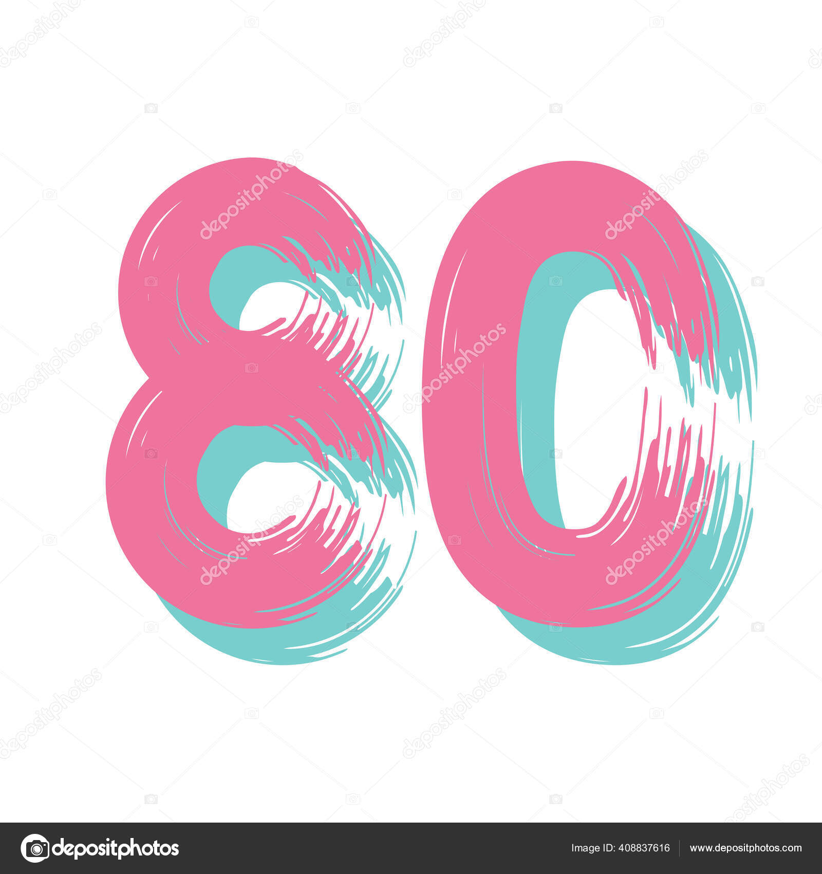 Grunge Number Isolated White Background Vector Illustration Design ...