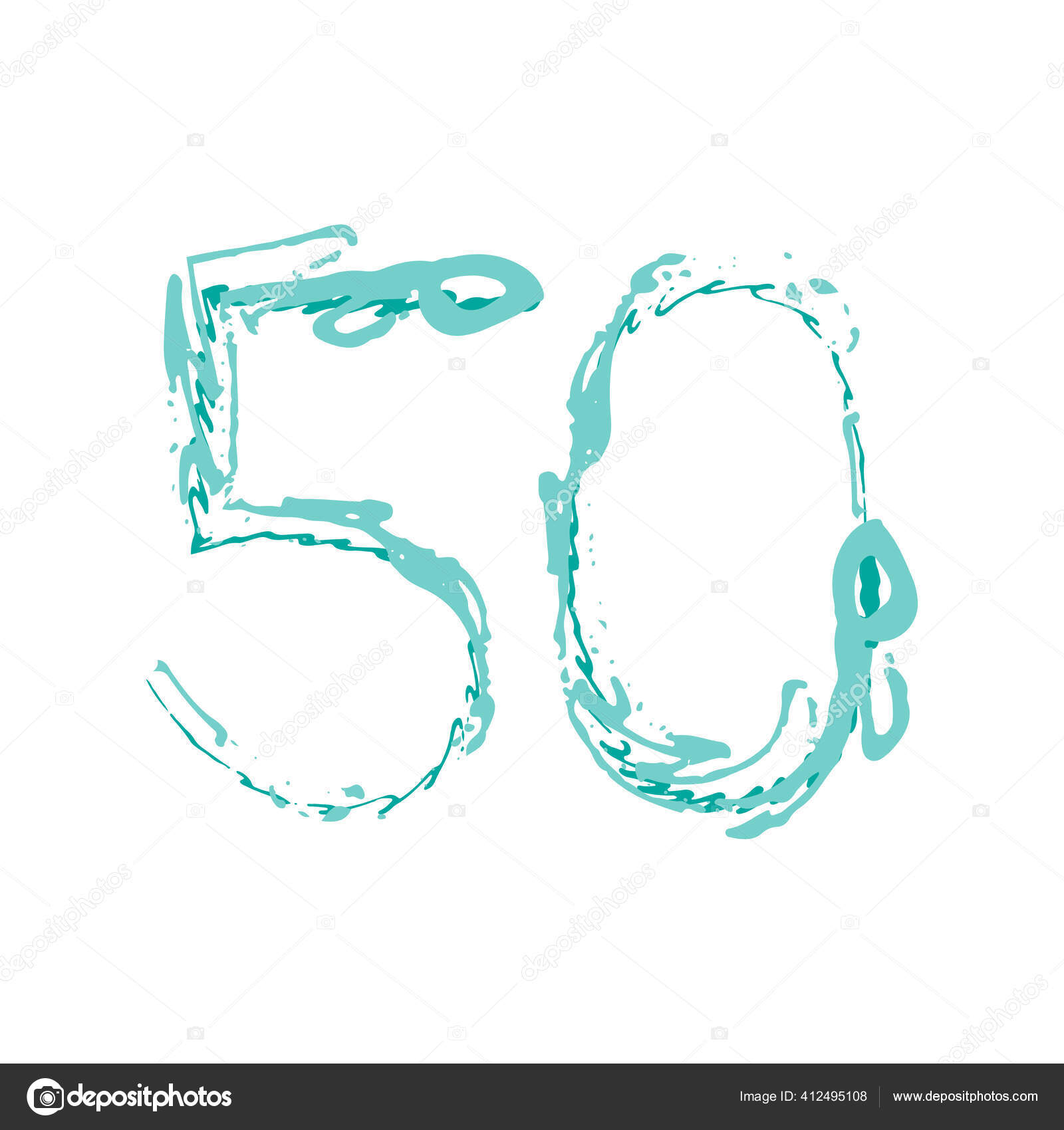 Grunge Number Isolated White Background Vector Illustration Design ...