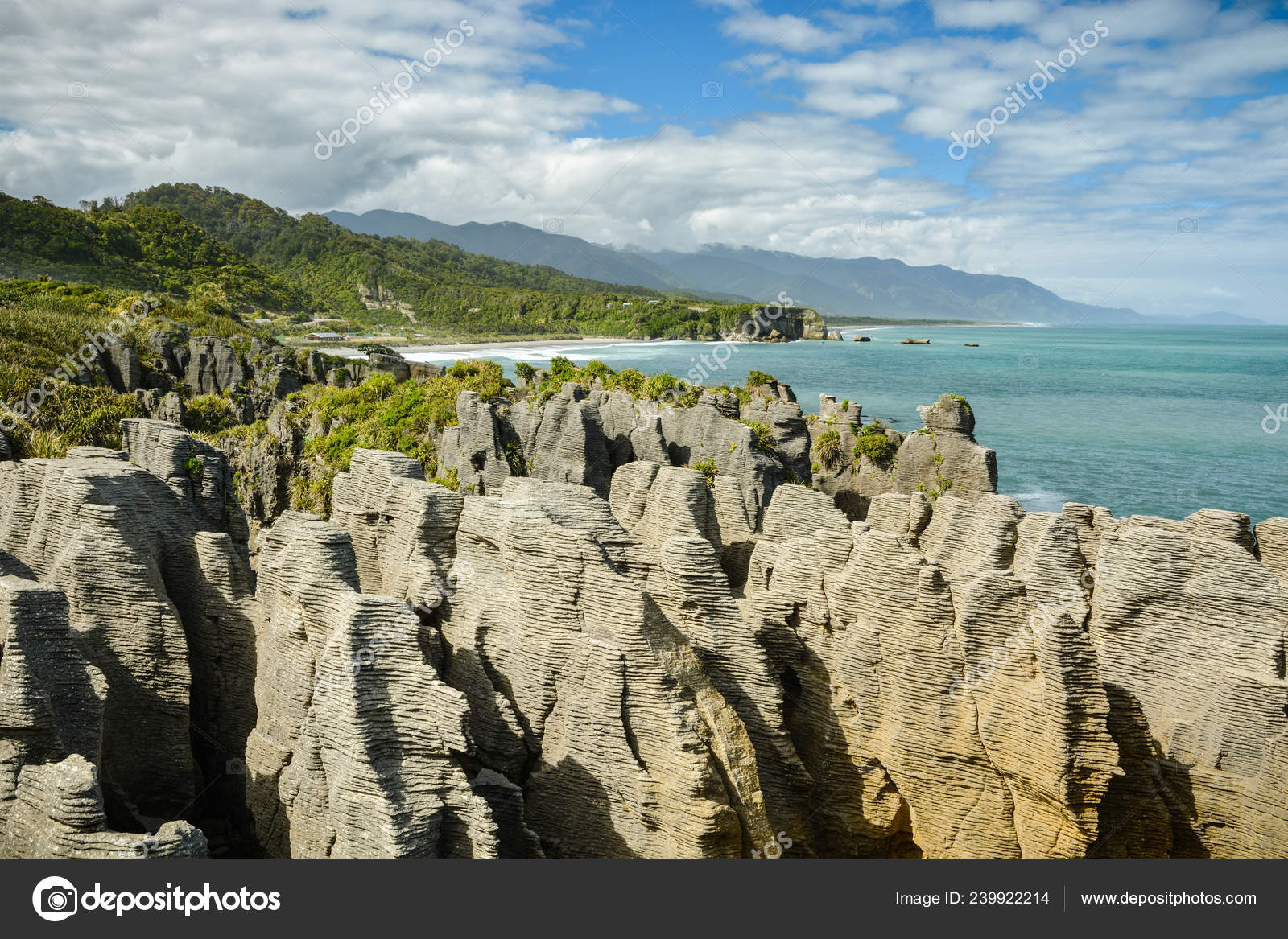 Punakaiki Pancake Rocks Paparoa National Park West Coast New Zealand ...