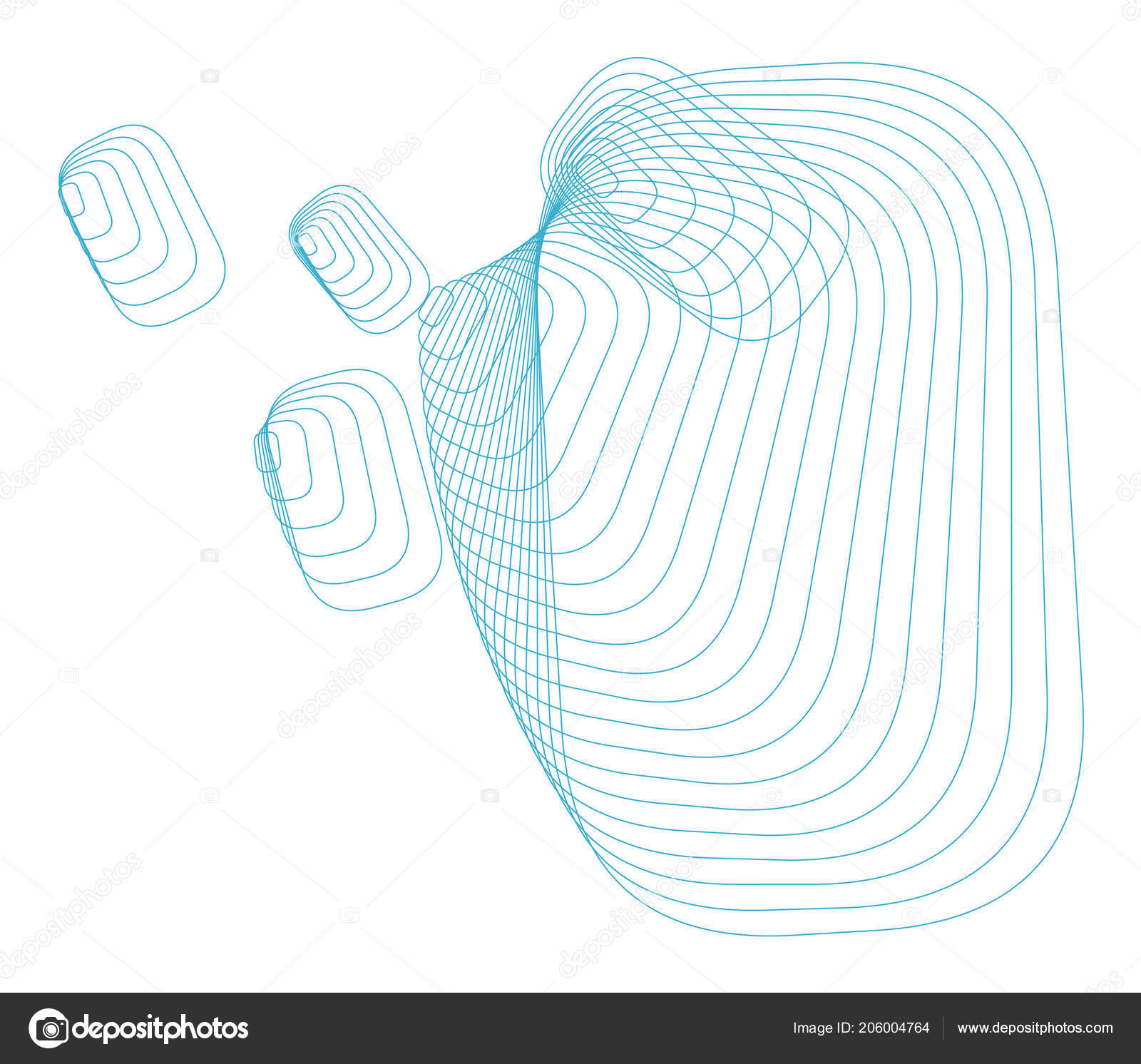 Shape Rounded Rectangle Abstract Geometric Background Pattern Vector ...