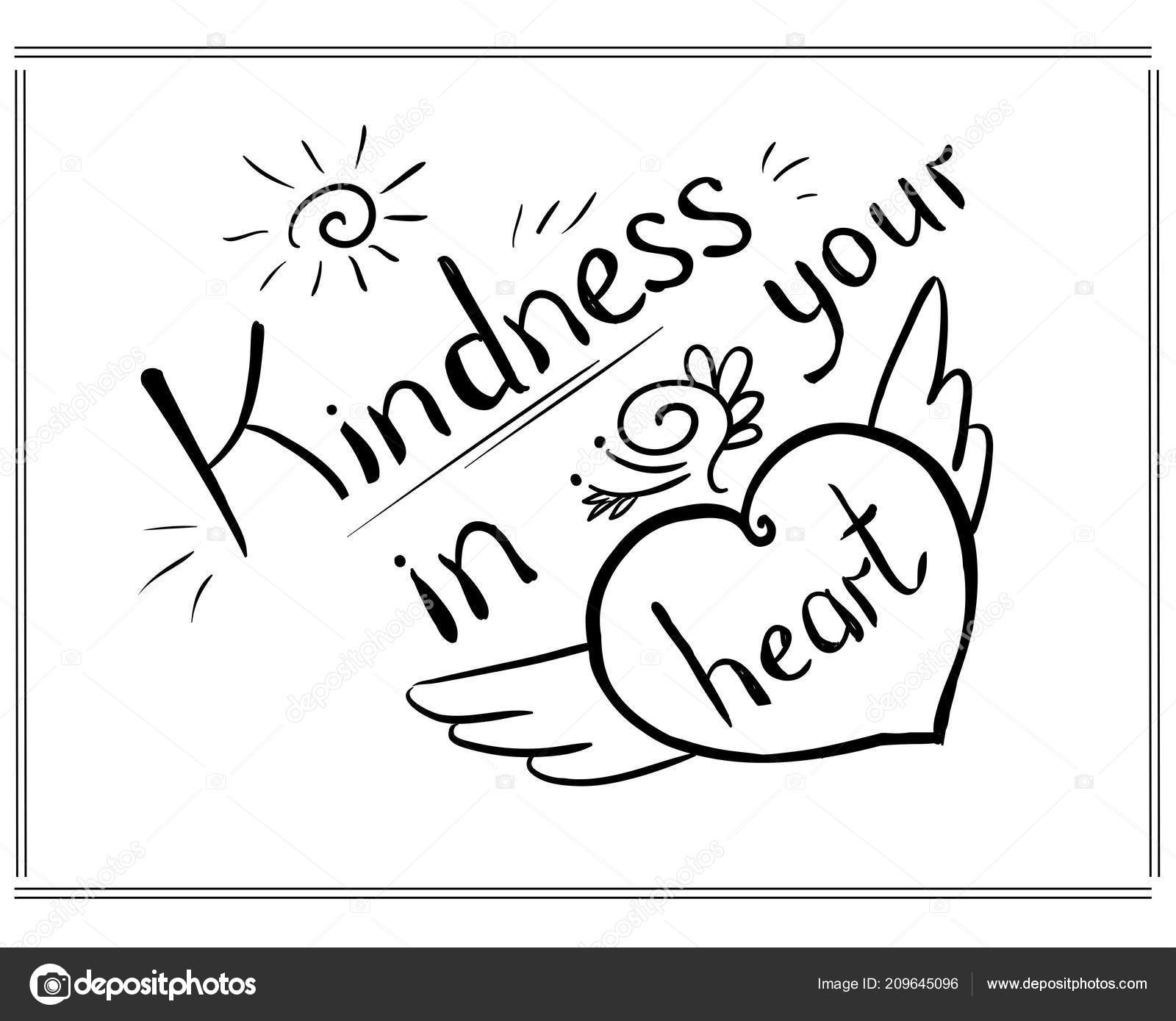 Black Lettering Kindness Your Heart Stock Vector Image by ©SunFunJen ...
