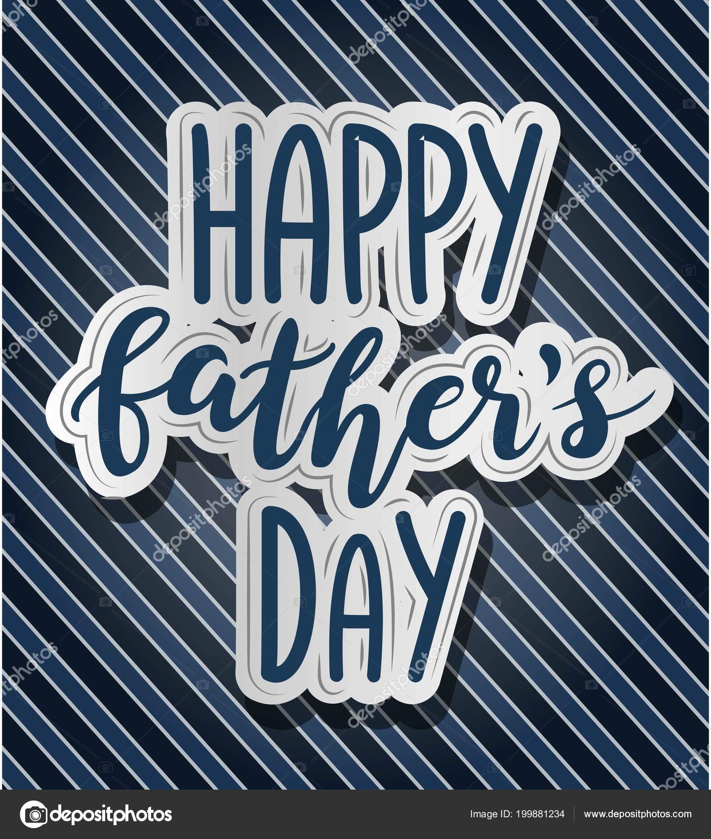 Feliz Día Los Padres Diseño Tarjeta Felicitación Con Letras Mano Vector ...