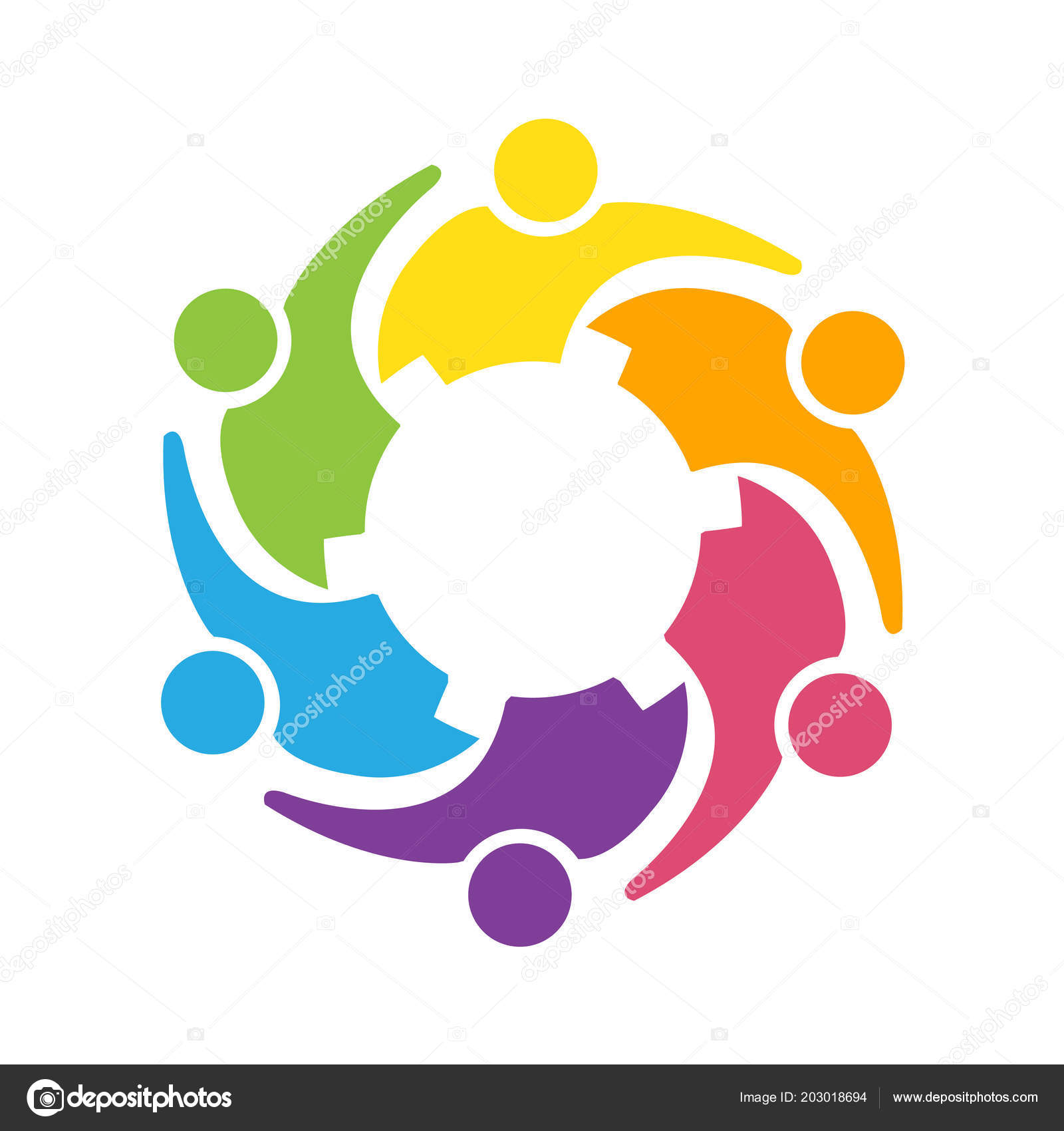 Logo Teamwork Business People Hug Fellowship Stock Vector Image by ...