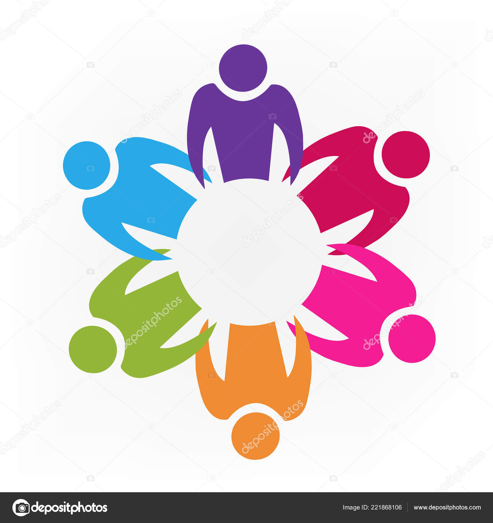 Logo Travail Équipe Unité Personnes Tenant Les Mains Coloré Vecteur ...