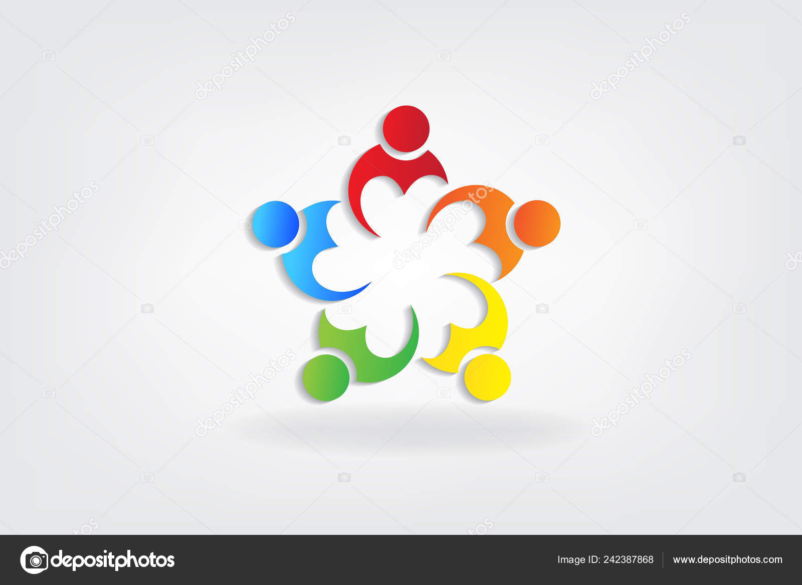 Logo Teamwork Love Heart People Icon Vector Template Stock Vector Image ...