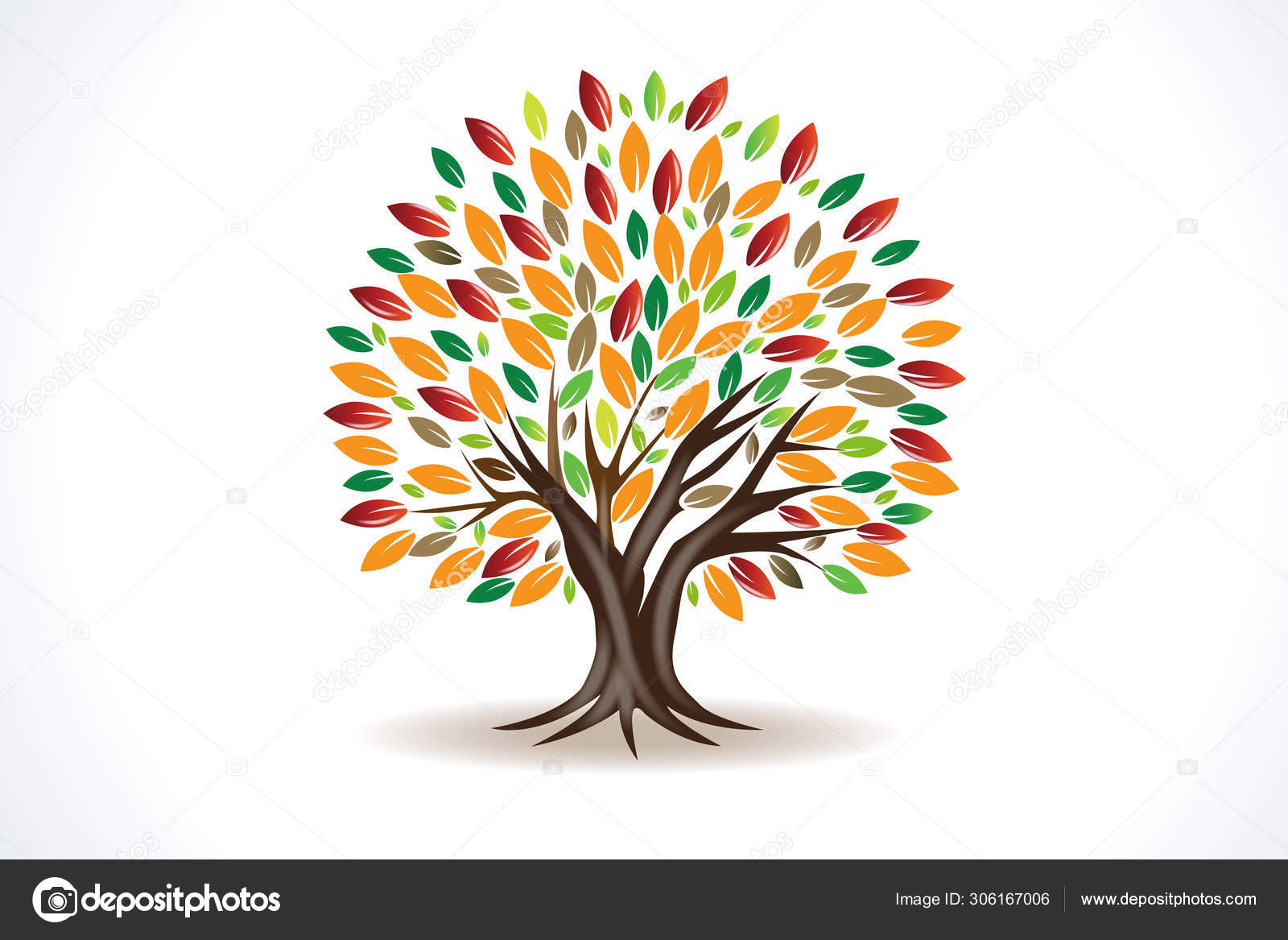 Tree autumn fall logo vector Stock Vector by ©Glopphy 306167006