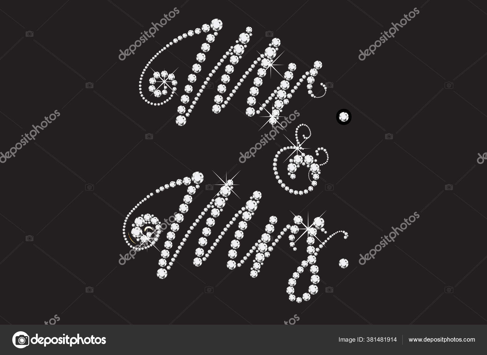 Mrs Gold Design Lettering Text Diamonds Vector Image Background Web ...