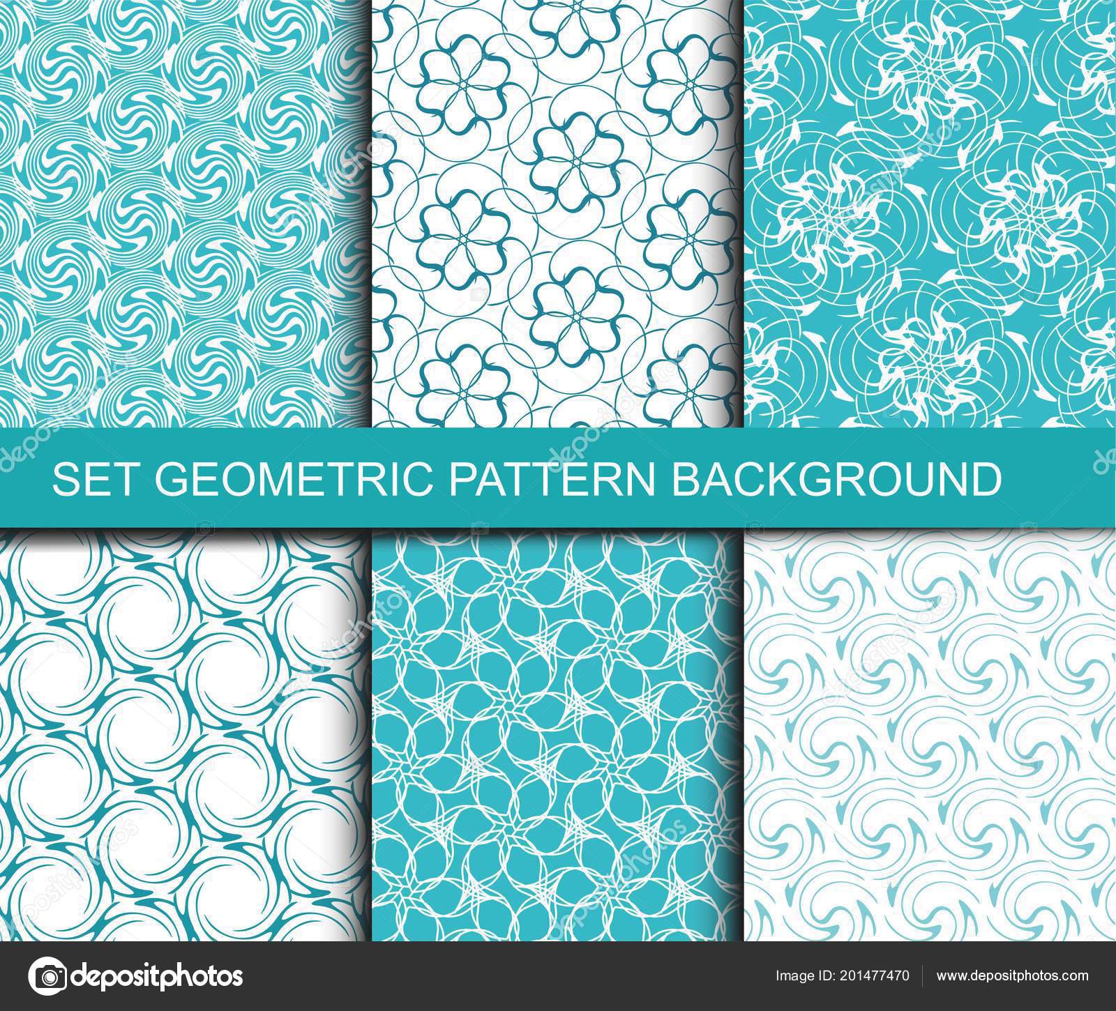 Set nature blue contour patterns background — Stock Vector ...