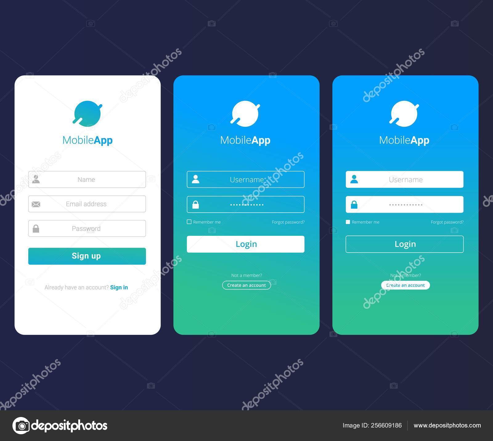 Diferentes Modernas Telas Login Login Layouts Interface Usuário Para ...