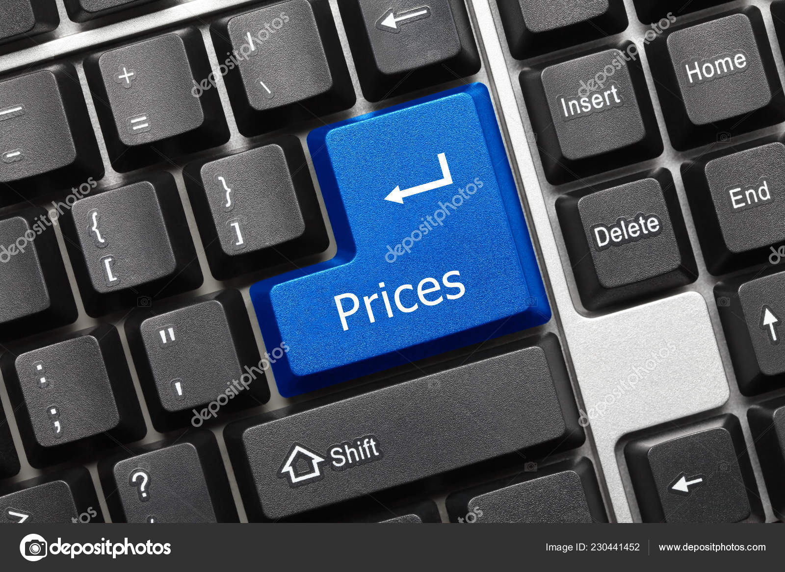 Close View Conceptual Keyboard Prices Blue Key — Stock Photo © ArtemSam ...