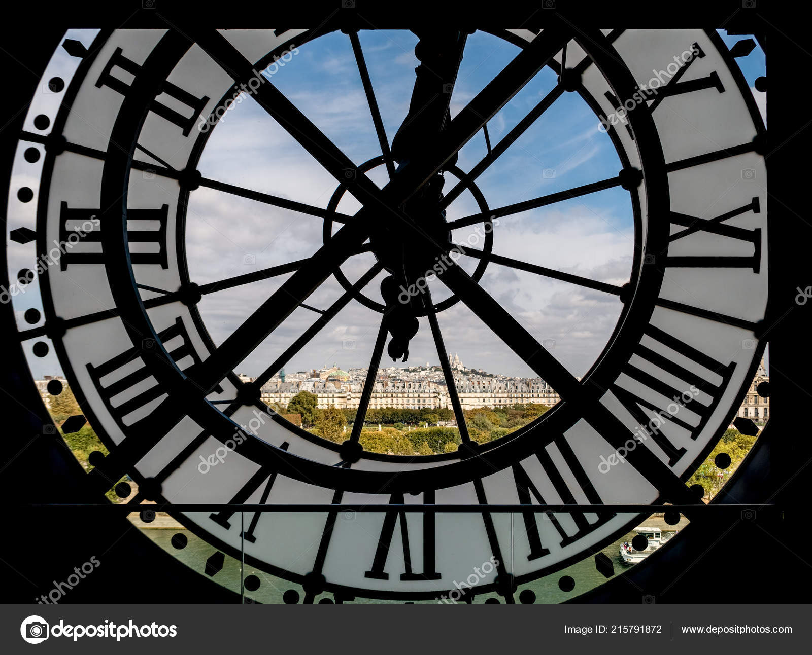 Paris Cityscape Giant Clock Musee Orsay View Seine River Tuileries ...