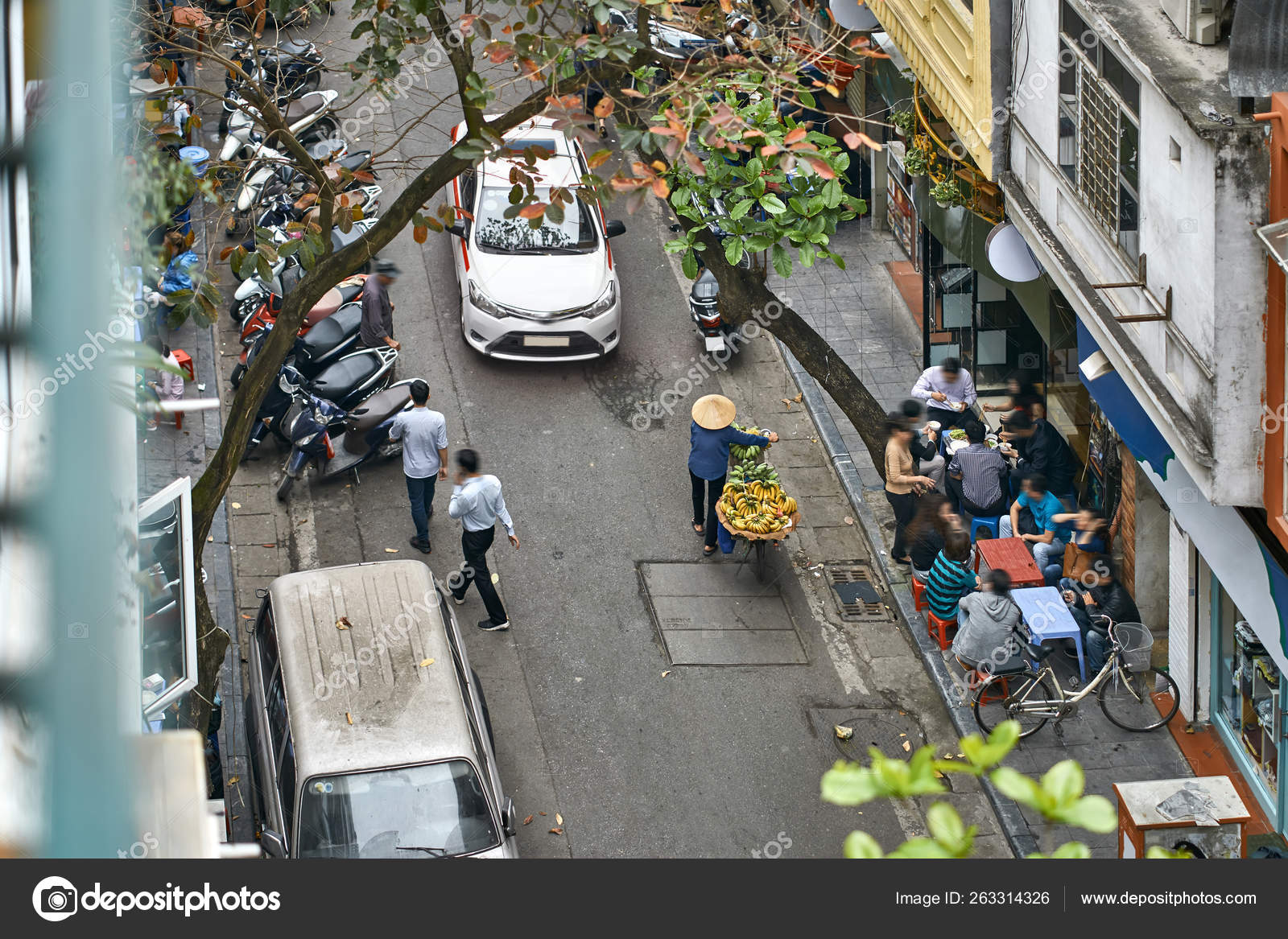 Busy City Street From Above