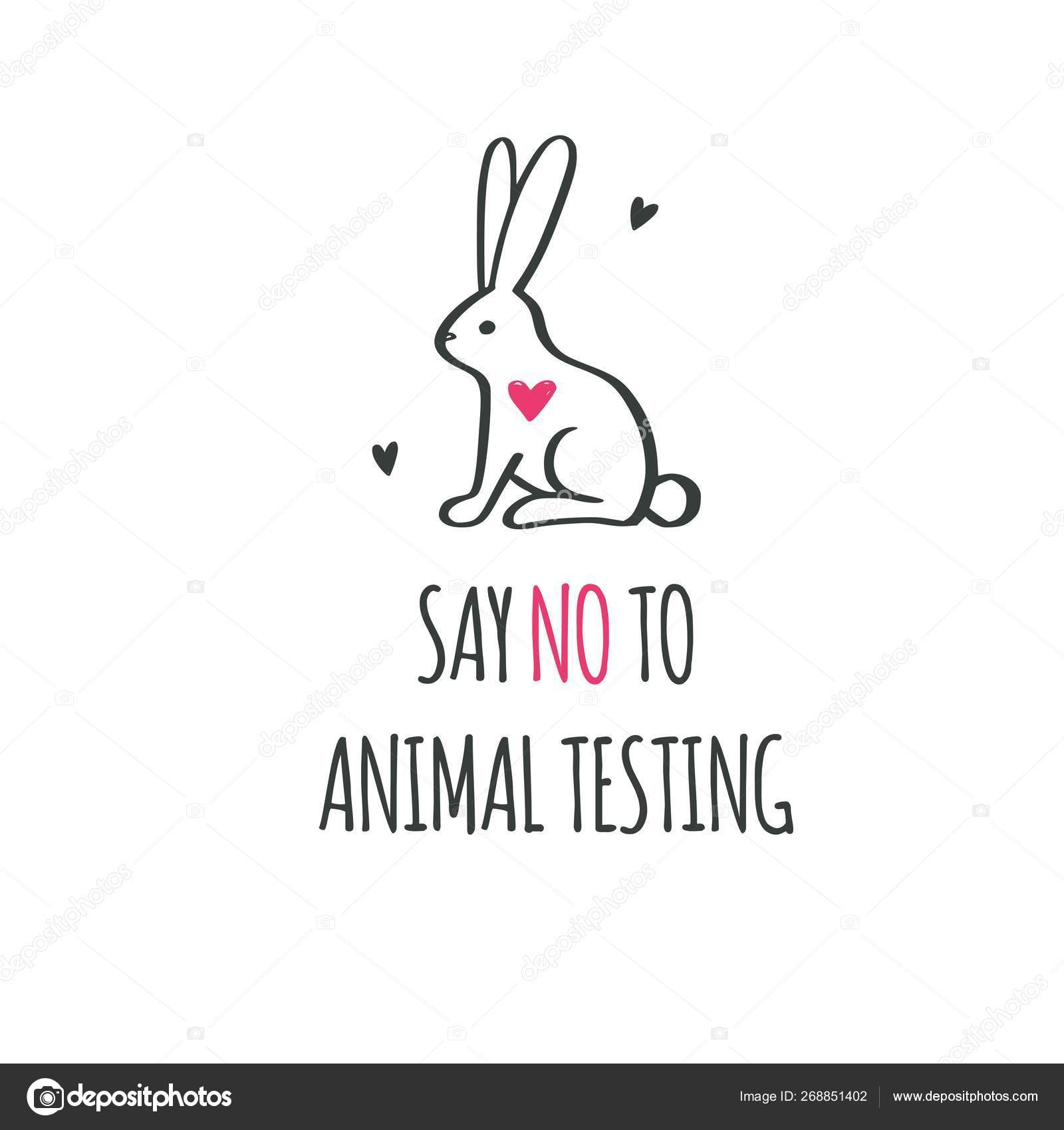Say NO to animal testing, cruelty free Vector conceptual illustration ...