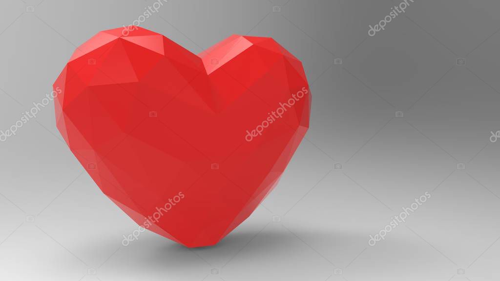 Ilustración 3d, corazón de renderizado 3d. Imagen tridimensional. Un ...