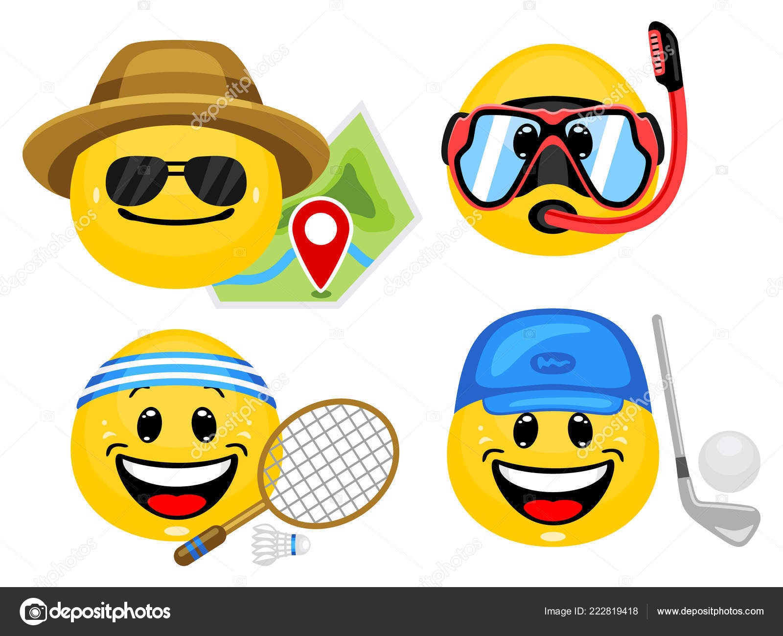 Sport Emojis List Set Of Icons In Different Style Isometric Flat And
