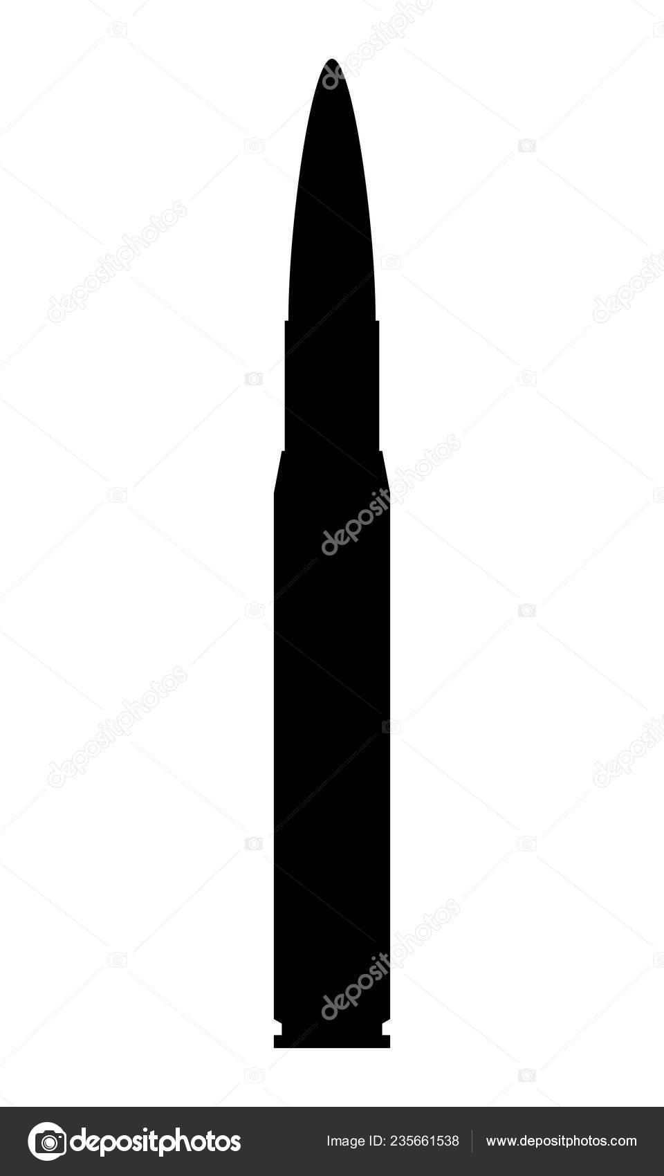 Dark Silhouette Bullet White Background Stock Vector Image by ©luisrftc ...