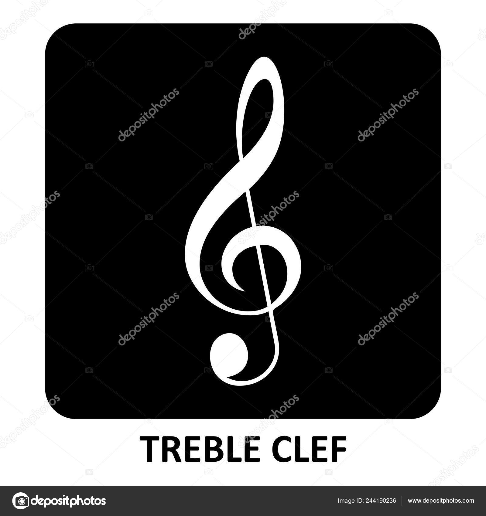 Black White Treble Clef Illustration Stock Vector Image by ©luisrftc ...