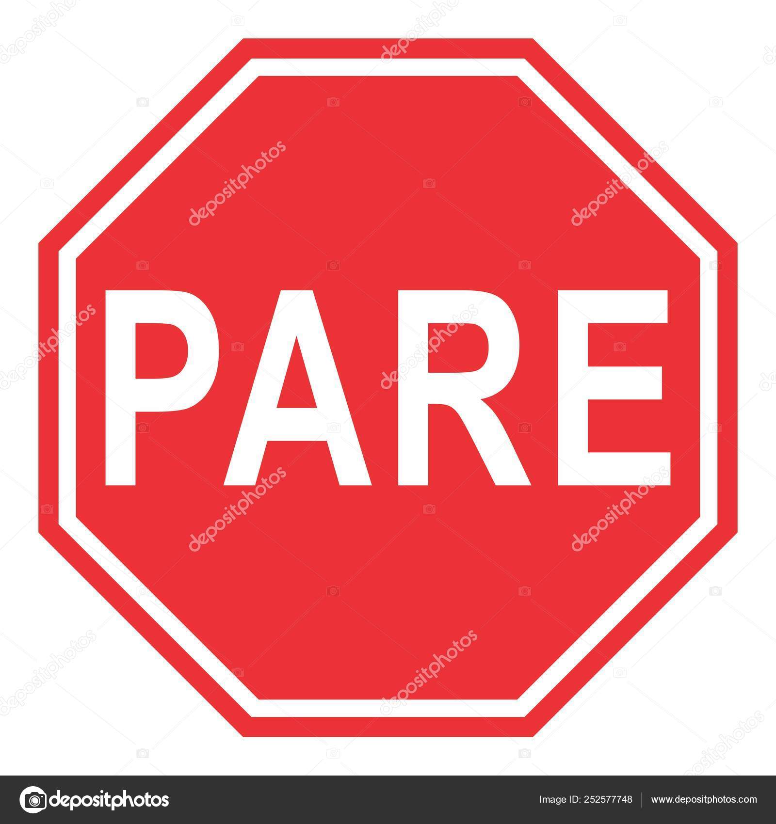 Pare traffic sign Stock Vector by ©luisrftc 252577748