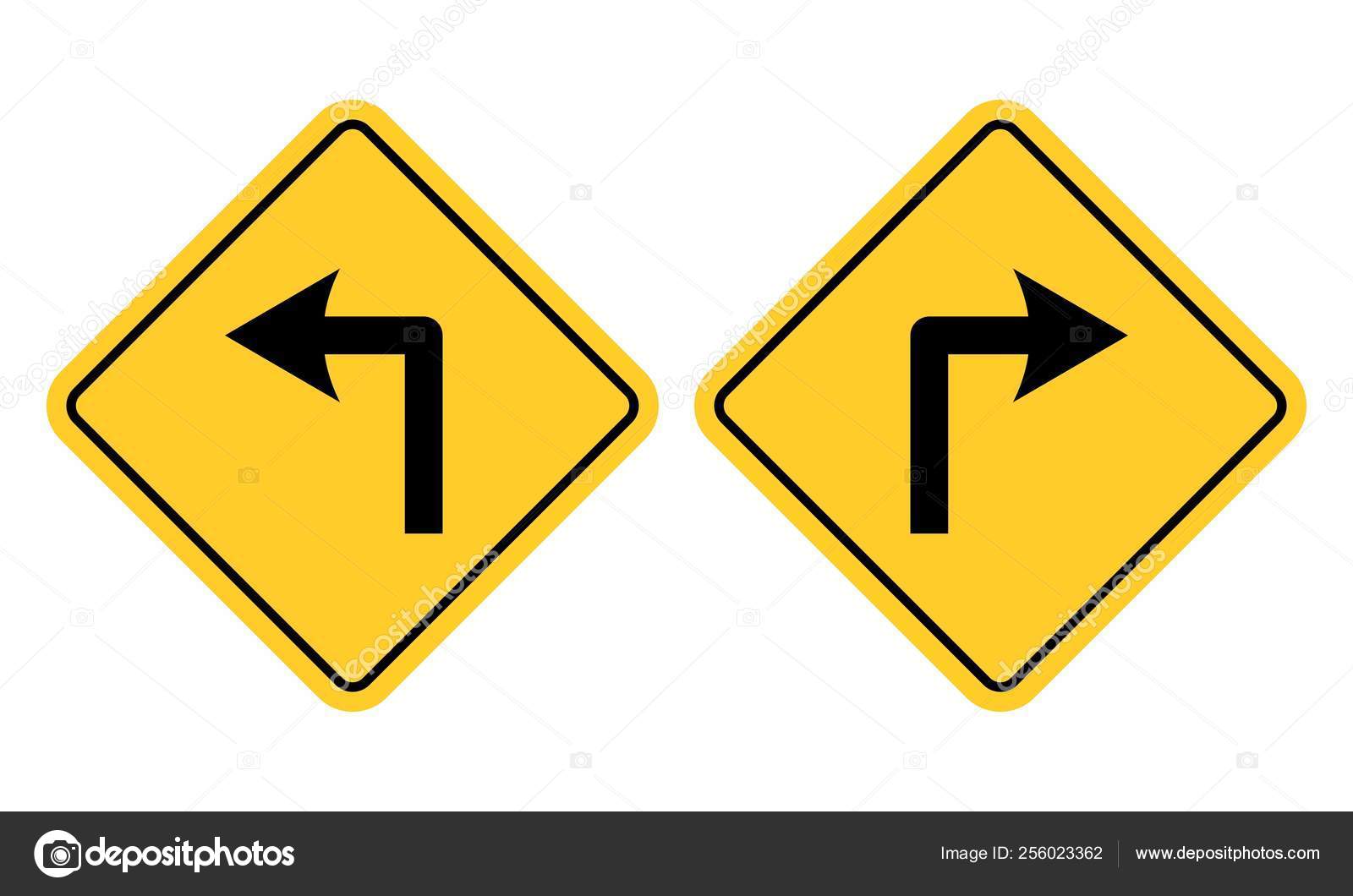 Left and right traffic signs Stock Vector by ©luisrftc 256023362