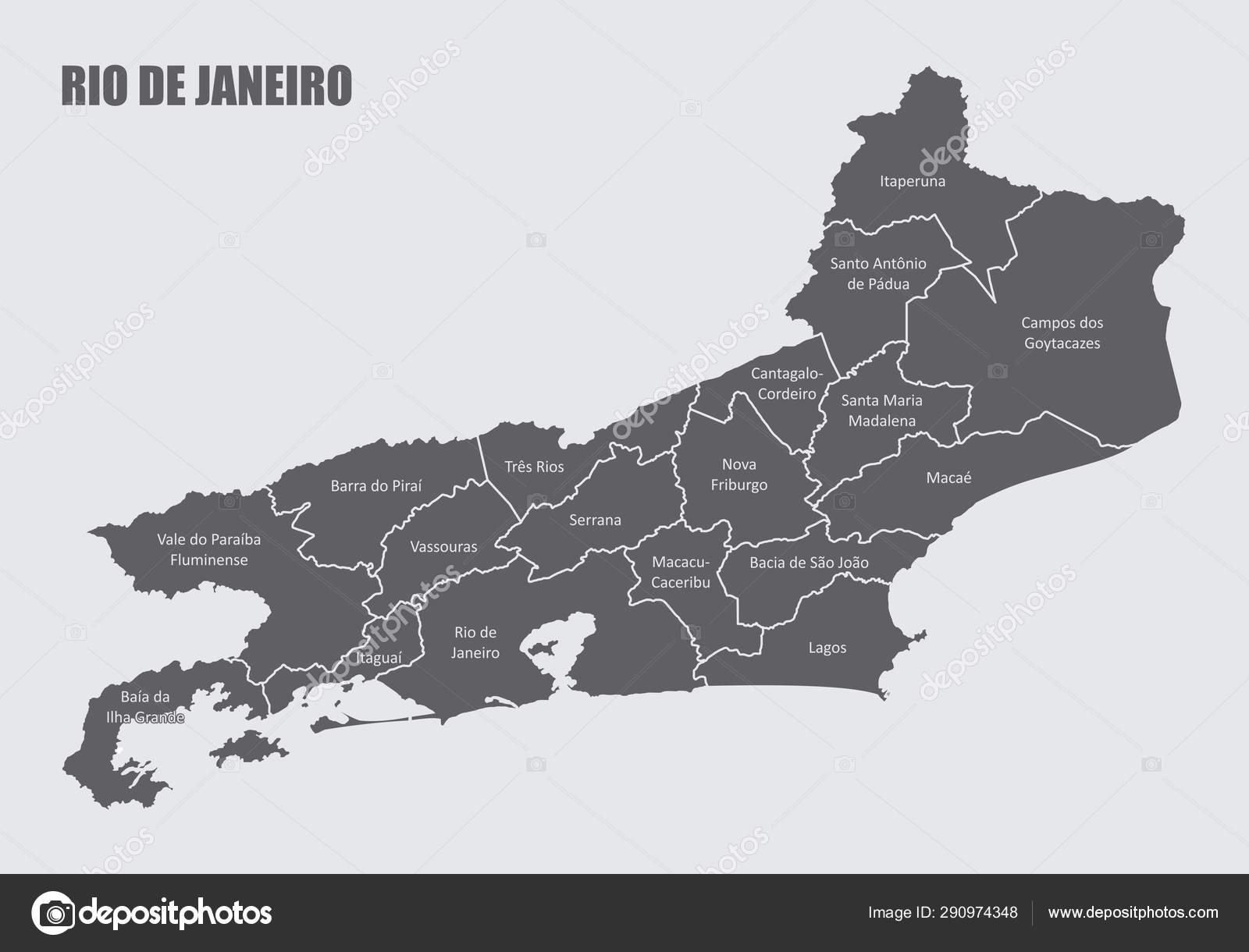 Mapa Del Estado De Río De Janeiro