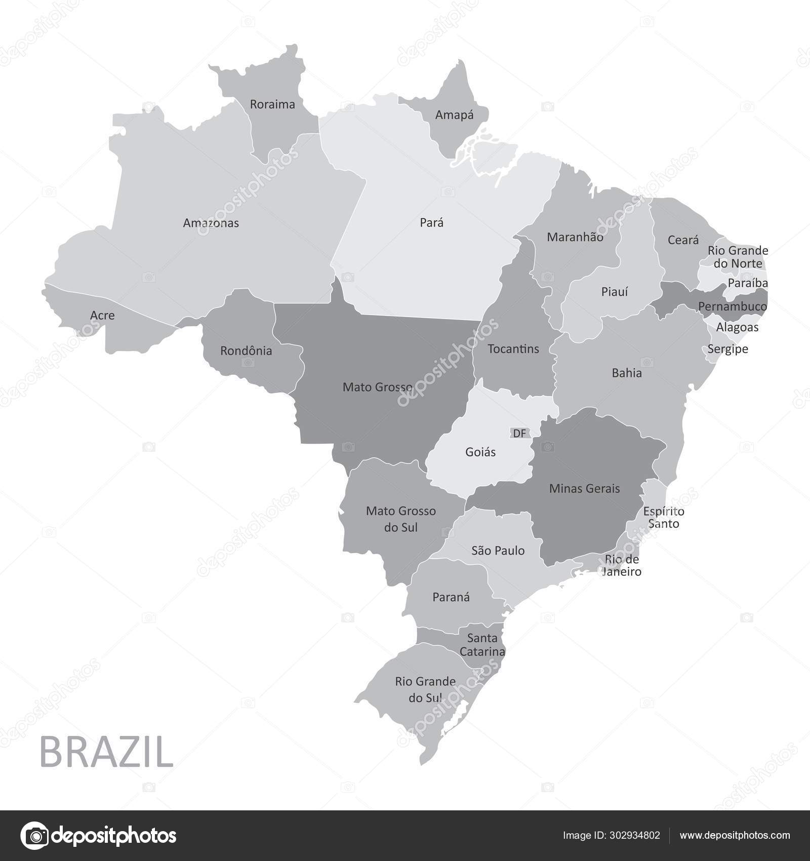 Brazil States map Stock Vector by ©luisrftc 302934802