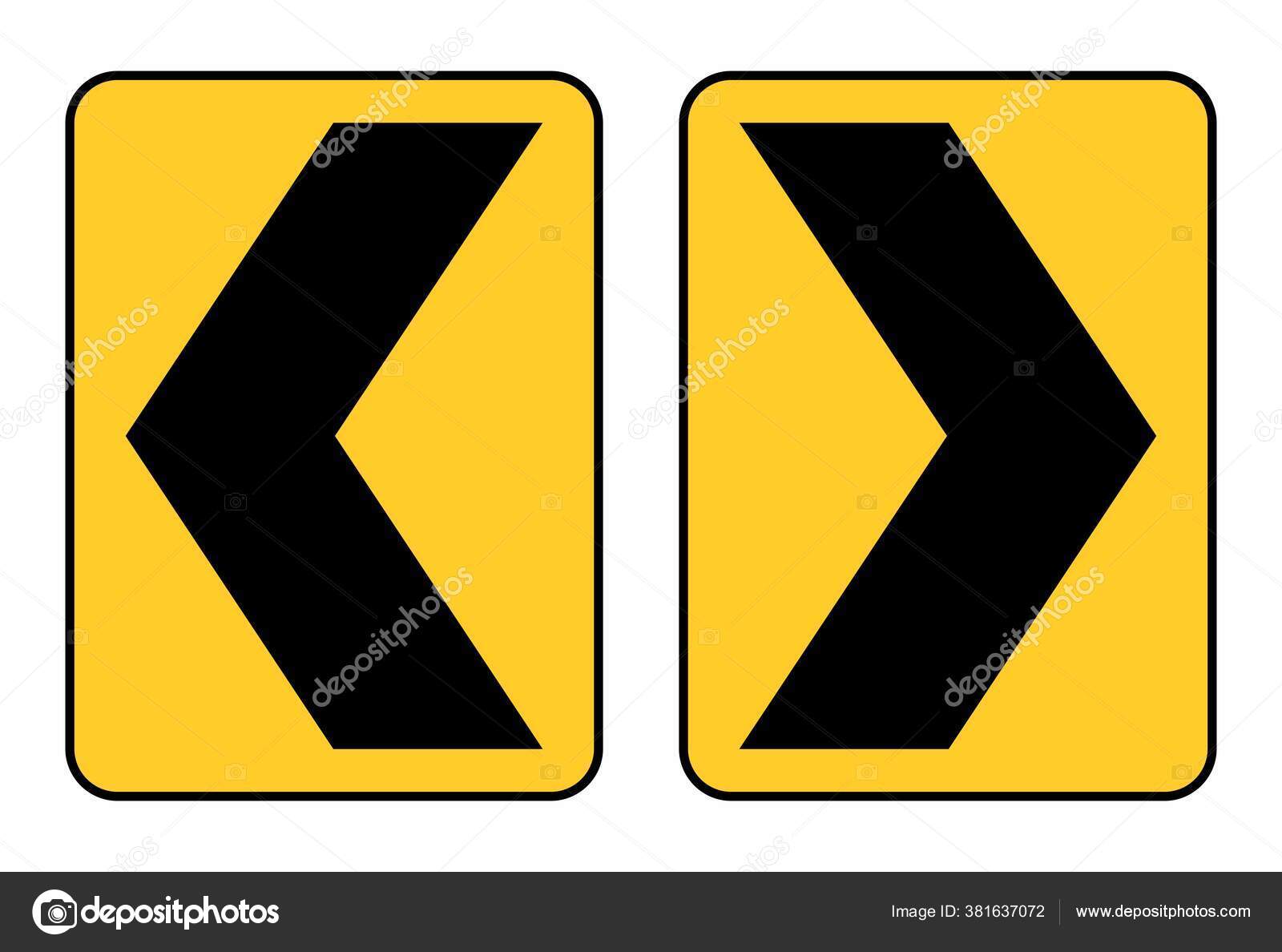 Chevron traffic sign Stock Vector Image by ©luisrftc #381637072