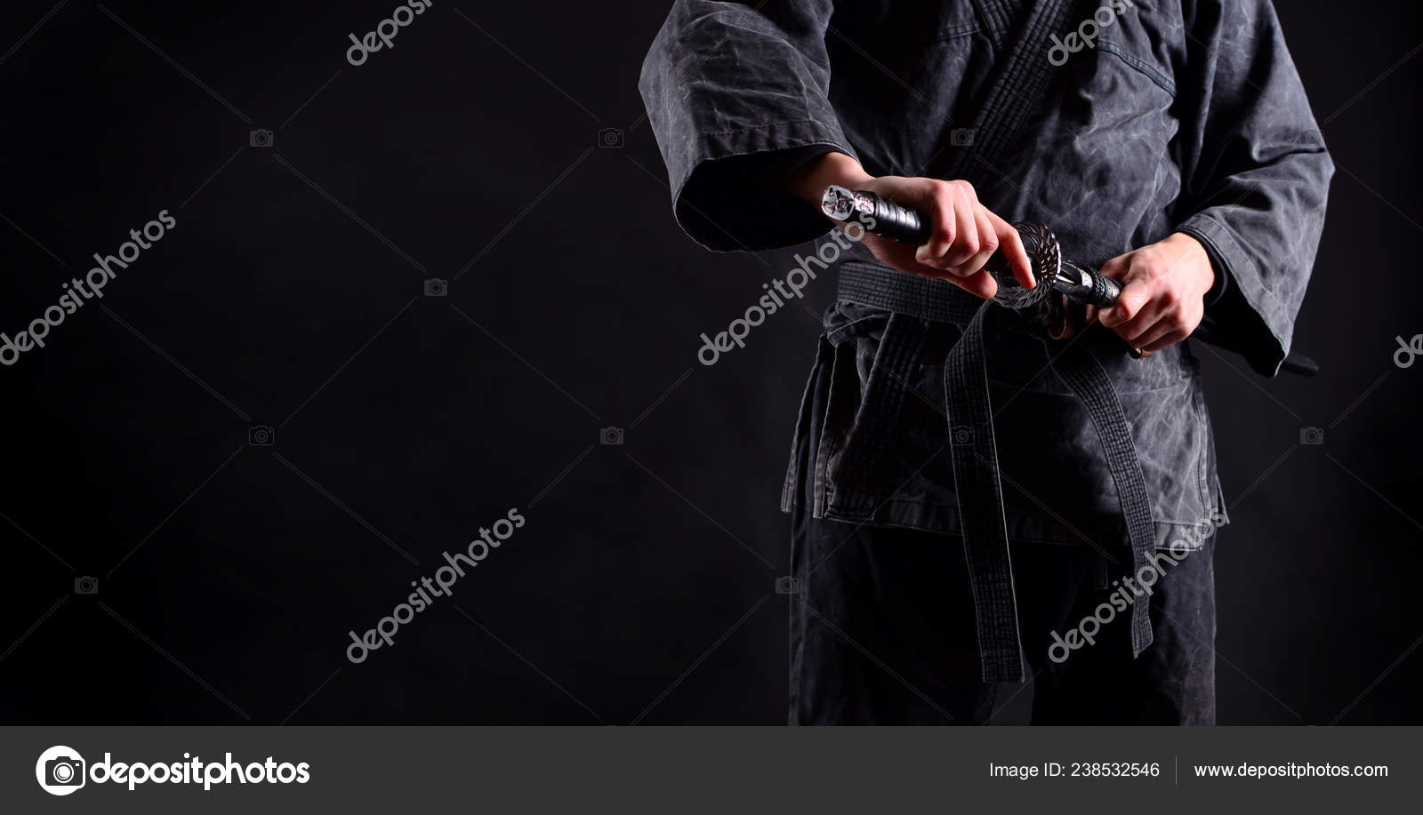 Banner Ninja Samurai Sword Baring — Stock Photo © Varavin88 #238532546