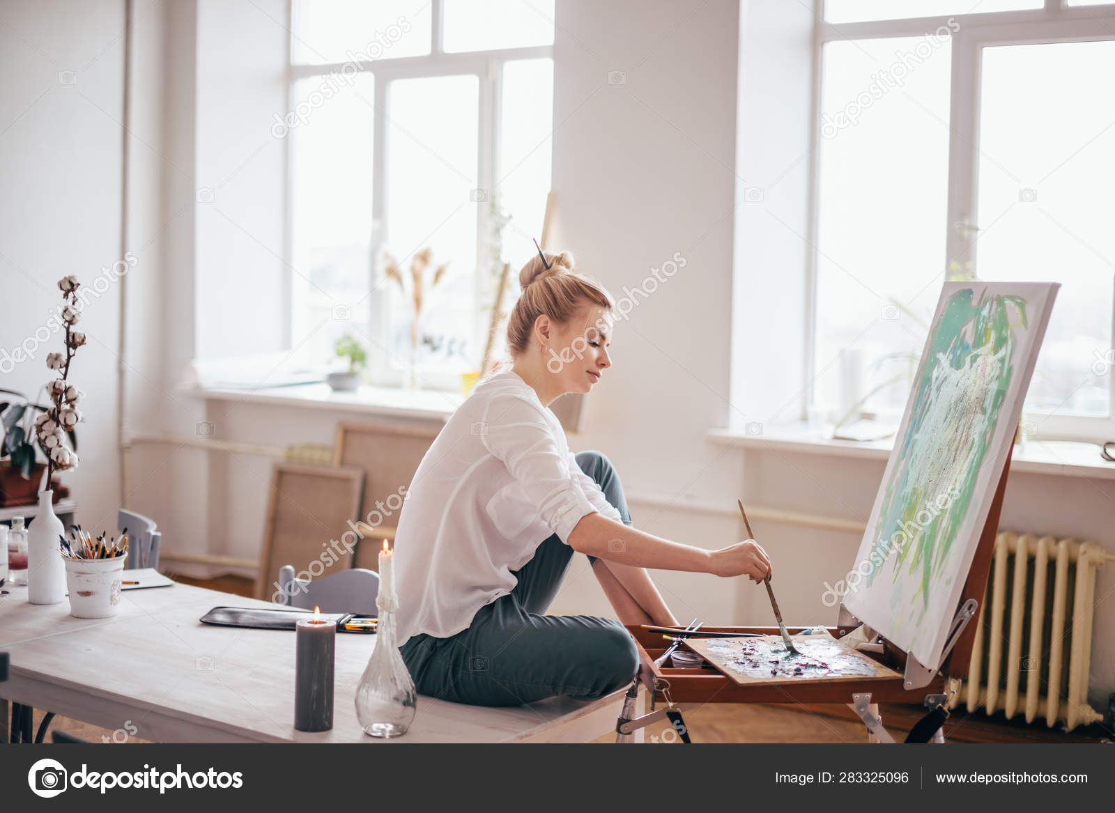 Young girl grows her creative practice Stock Photo by ©ufabizphoto ...